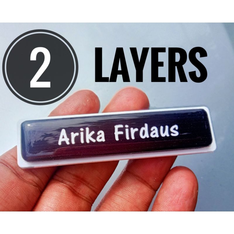 Jual 2 Layers Name Tag, Papan Nama Dada Dua Lapis | Shopee Indonesia