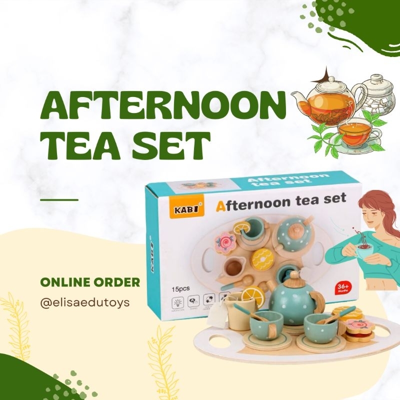 Jual wooden afternoon tea set | Shopee Indonesia