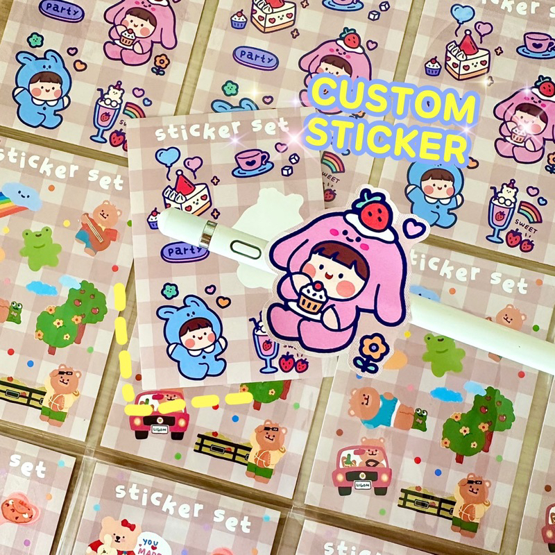 Jual Custom Sticker Set by Lulunia (cetak stiker/sticker lucu/print ...
