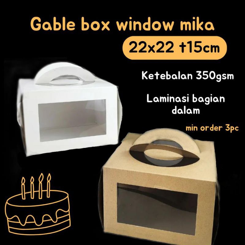 Jual cake box 22 handle / kotak kue / dus kue ukuran 22x22x15 / box kue ...