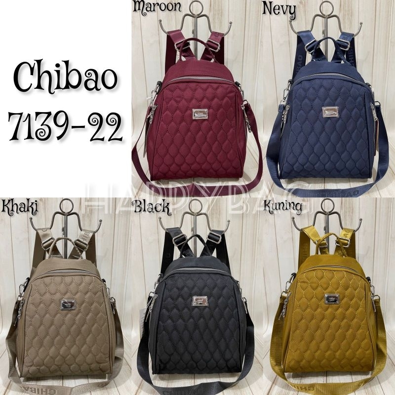 Jual TAS ORI CHIBAO KANVAS 2in1 Ransel Selempang CB7139 6Sleting | Shopee Indonesia