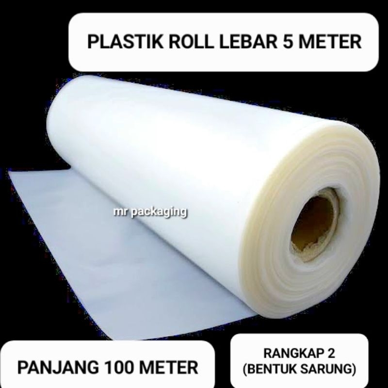 Jual PLASTIK ROLL LEBAR 5 METER PLASTIK ROLL UK TERLENGKAP 230cm 200cm ...