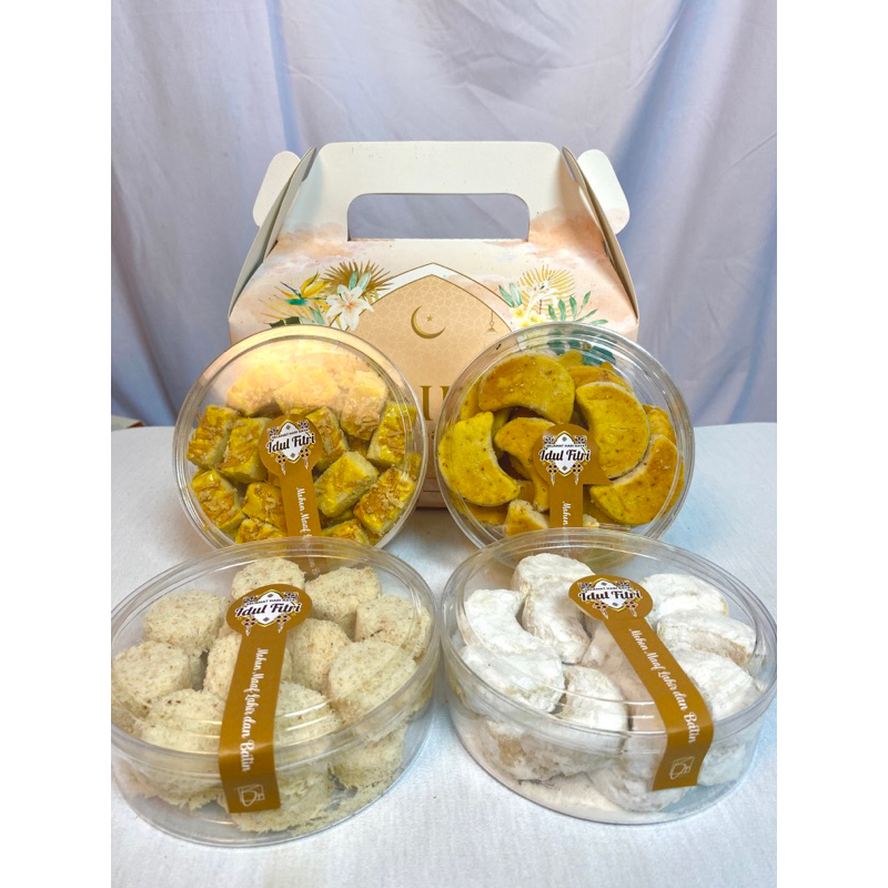 Jual (free box eklusif) HAMPERS KUE LEBARAN isi 4 toples kue keing ...
