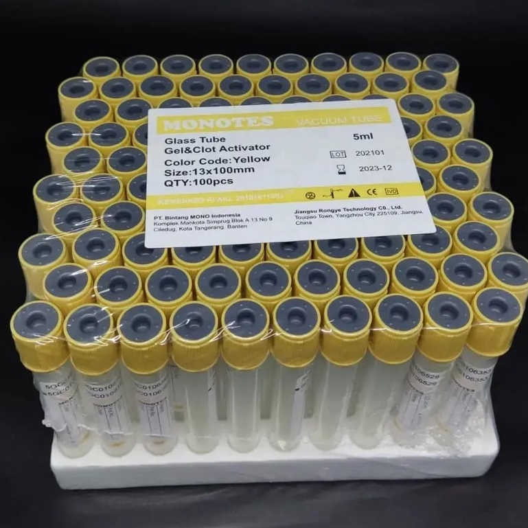 Jual Vacum Gel 5ml glass | Tabung gel clot 5ml | Gel & clot 5ml glass ...