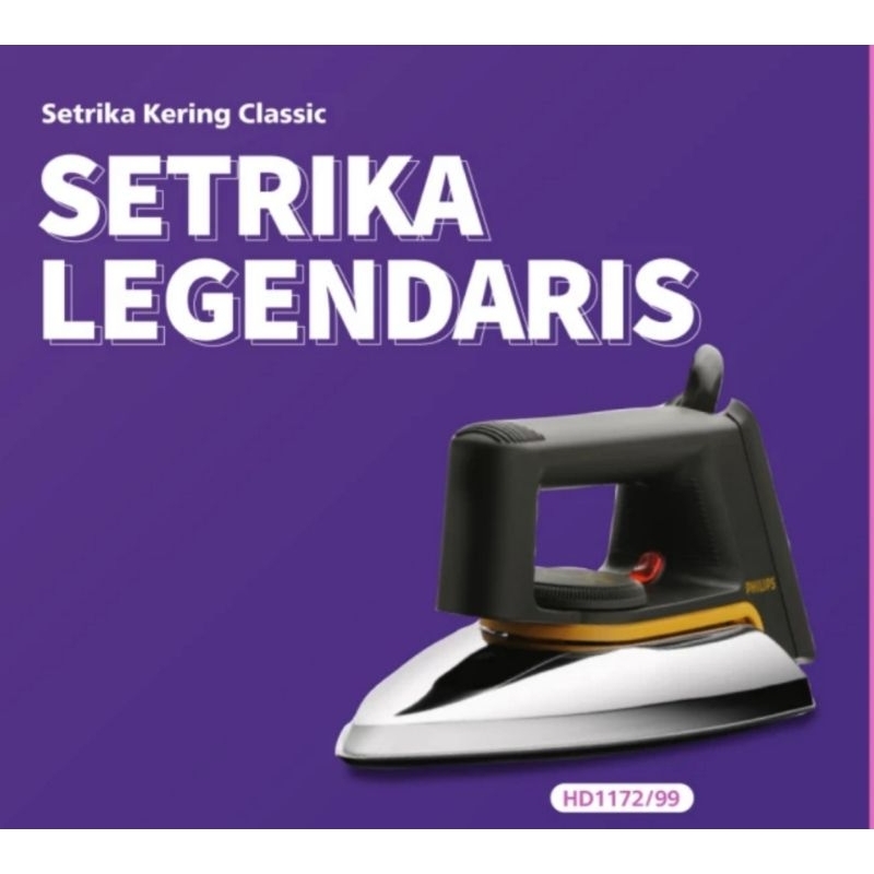 Jual PHILIPS : HD-1172 GOSOKAN SETRIKA KERING PHILLIPS DRY IRON HD 1172 ...