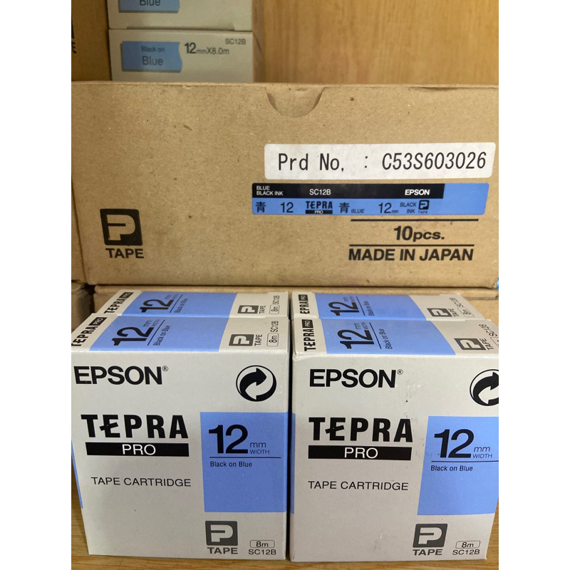 Jual Tinta Epson TEPRA PRO tape cartridge 12mmX8.0m Black on Blue ...