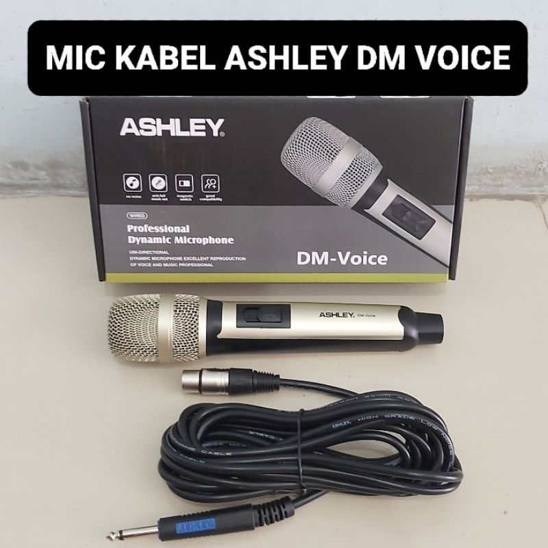 Jual ASHLEY Mic Kabel DM Voice Original Microphone Dynamic Asley ...