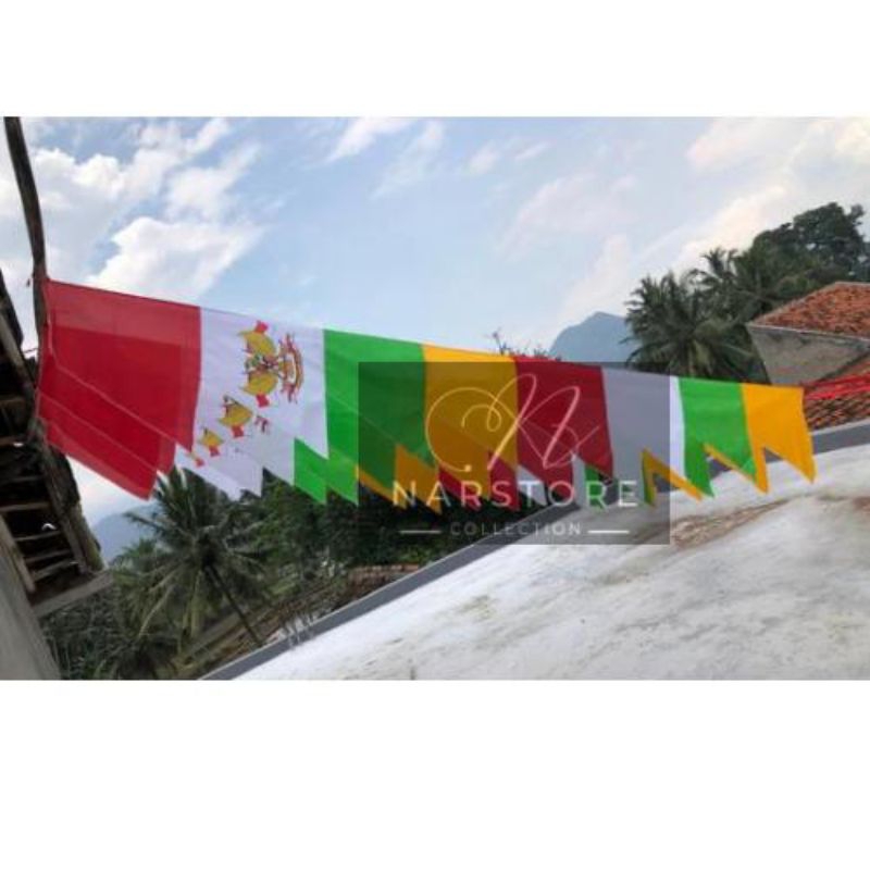 Jual bendera umbul umbul hijau garuda 2,7 meter 8 gergaji/bendera umbul ...