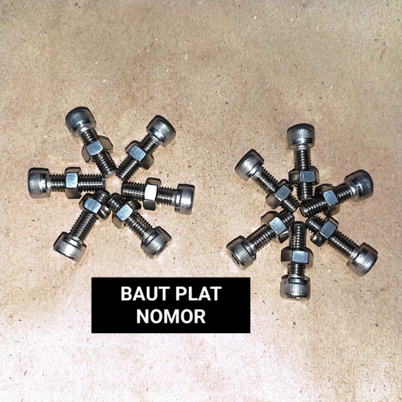 Jual BAUT PLAT NOMOR STAINLESS (HARGA 1 PCS) MUR 10 ANTI KARAT | Shopee ...