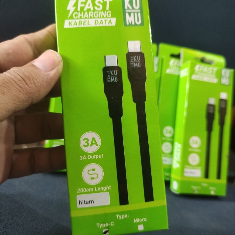 Jual KABEL DATA 2 METER KUMU FAST CHARGING 3A | Shopee Indonesia
