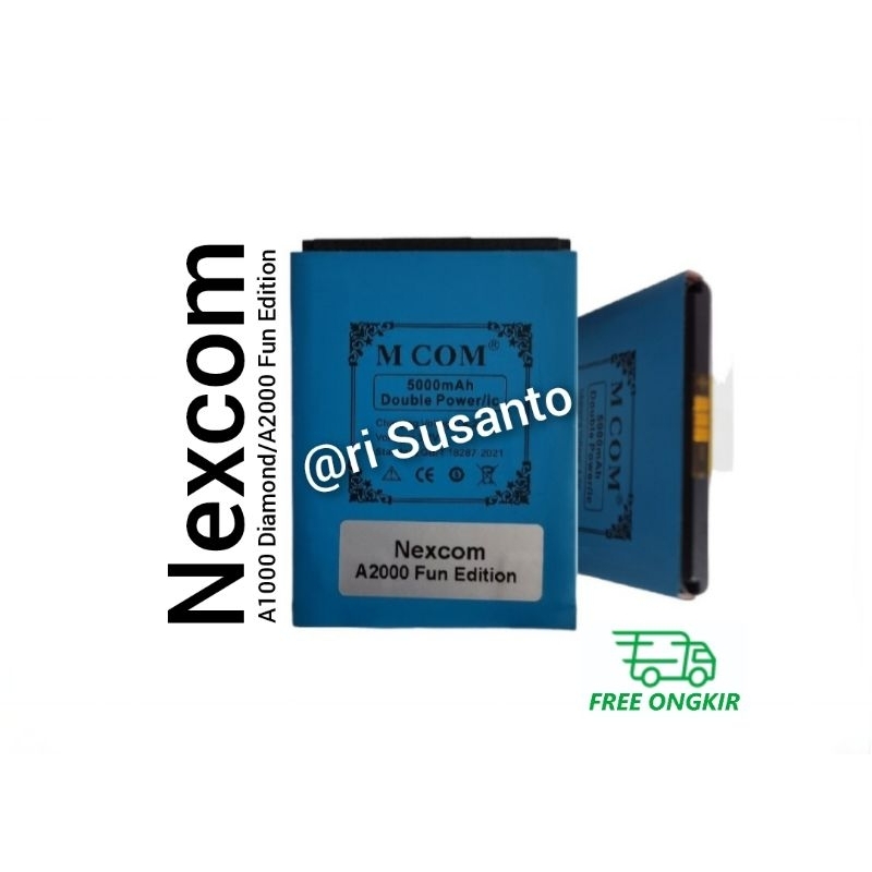 Jual Baterai MCOM for Nexcom A1000 Diamond / A2000 Fun Edition Double Power 5000mAh batere batre ...