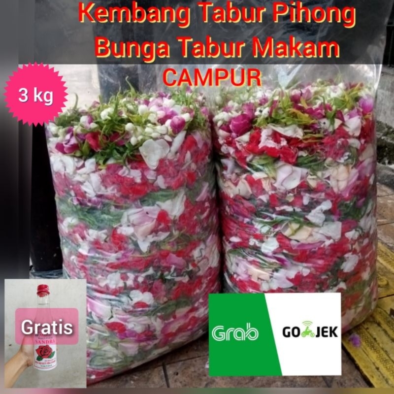Jual kembang tabur makam campur 3 kg mawar melati pihong kenanga pandan ...