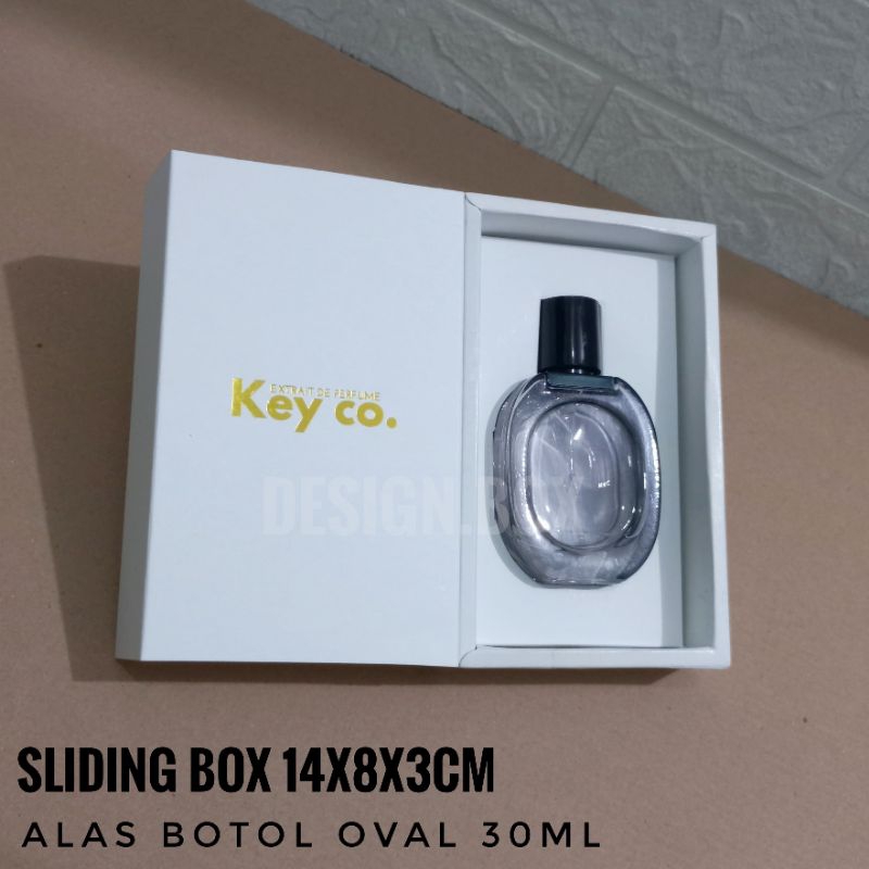 Jual BOX PARFUM PUTIH CETAK HOTPRINT 14X8X3CM | SLIDING BOX 14X8X3CM ...