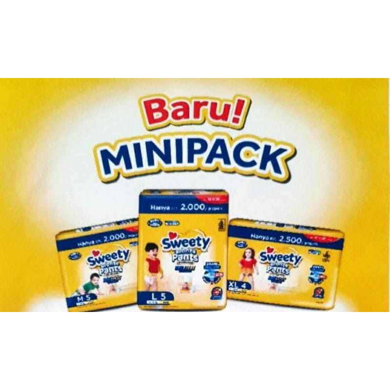 Jual Sweety Mini Pack M5, L5, XL4 - 1 Resi maksimal 24 Pack | Shopee ...