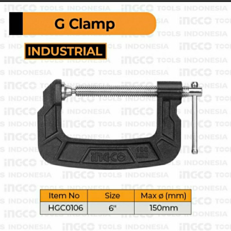 Jual INGCO Klem C/G Clamp 6 inch HGC0106 Press Jepit Kayu Besi | Shopee ...
