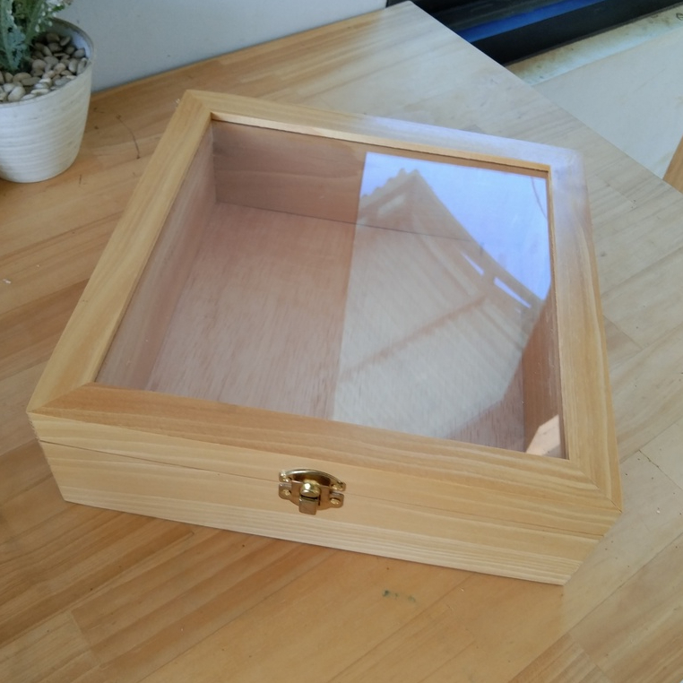 Jual Kotak box kayu akrilik ukuran 22,5x22,5x7cm | Shopee Indonesia