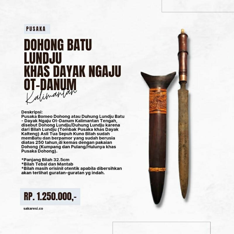 Jual Dohong Duhung Mandau Mendau Kalimantan Borneo Dayak Kalteng Asli ...