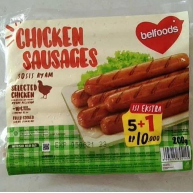 Jual Sosis Ayam Belfoods 200 Gr isi 6 pcs | Frozen Food Murah | Makanan ...
