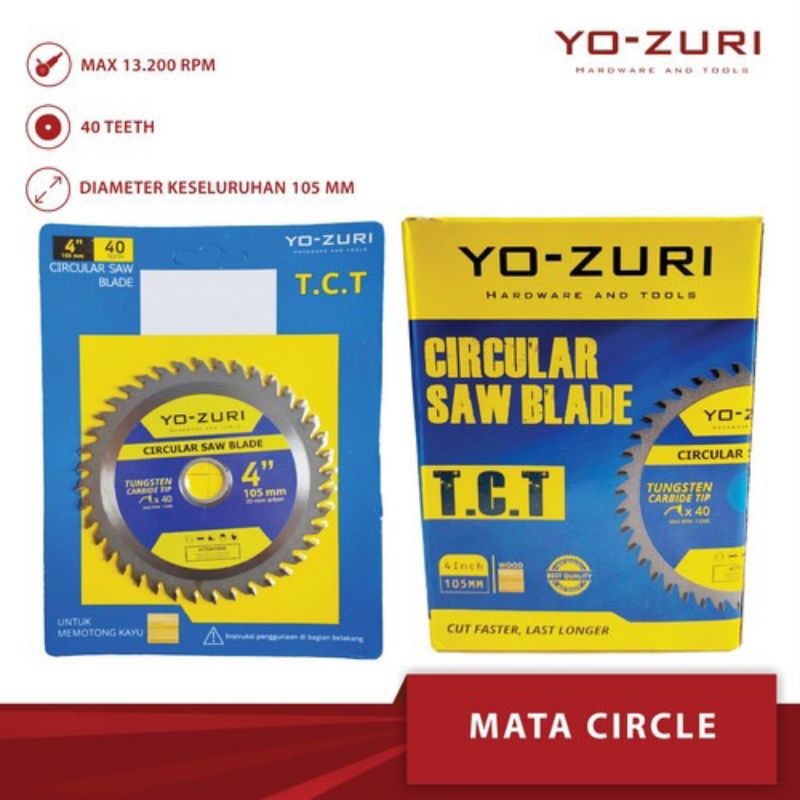 Jual Mata Gerinda Gergaji Potong Kayu 4x40t Yo Zuri Circular Saw Blade