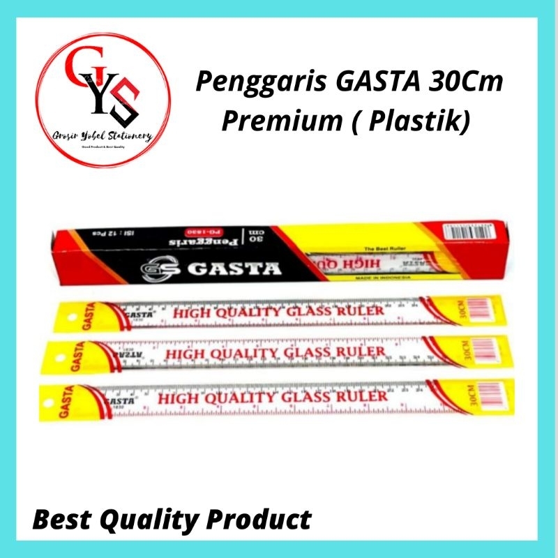 Jual Penggaris 30Cm GASTA Plastik Bening 1830 ( PCS) Tebal Premium ...