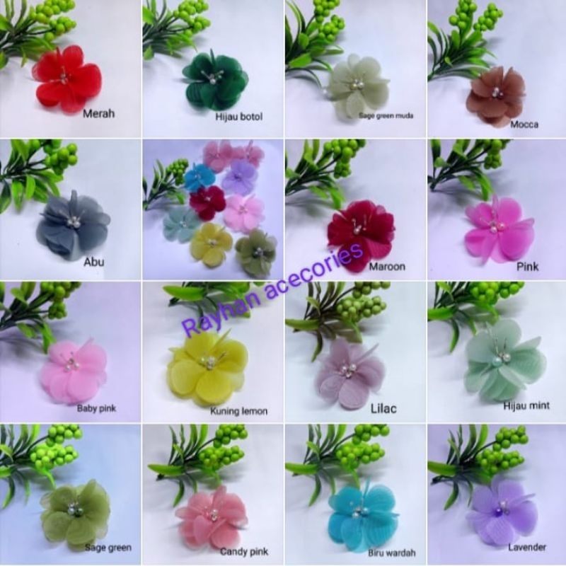 Jual bunga organza/bunga 3d/hiasan gaun/kebaya/ukuran 5 cm | Shopee ...