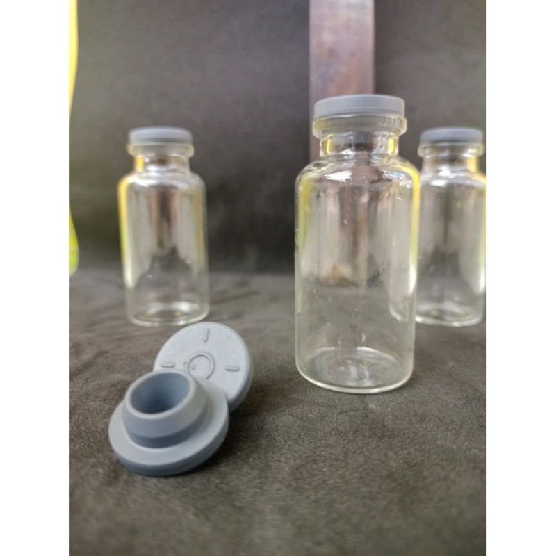 Jual BOTOL VIAL 20 ML || BOTOL KACA + TUTUP KARET || PINICILIN(1000pcs ...