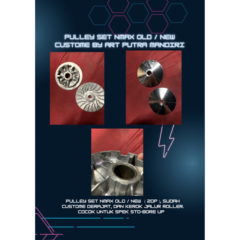 Jual PULLEY SET KODE 2DP ( NMAX OLD / NEW ) CUSTOME BY ART PUTRA ...