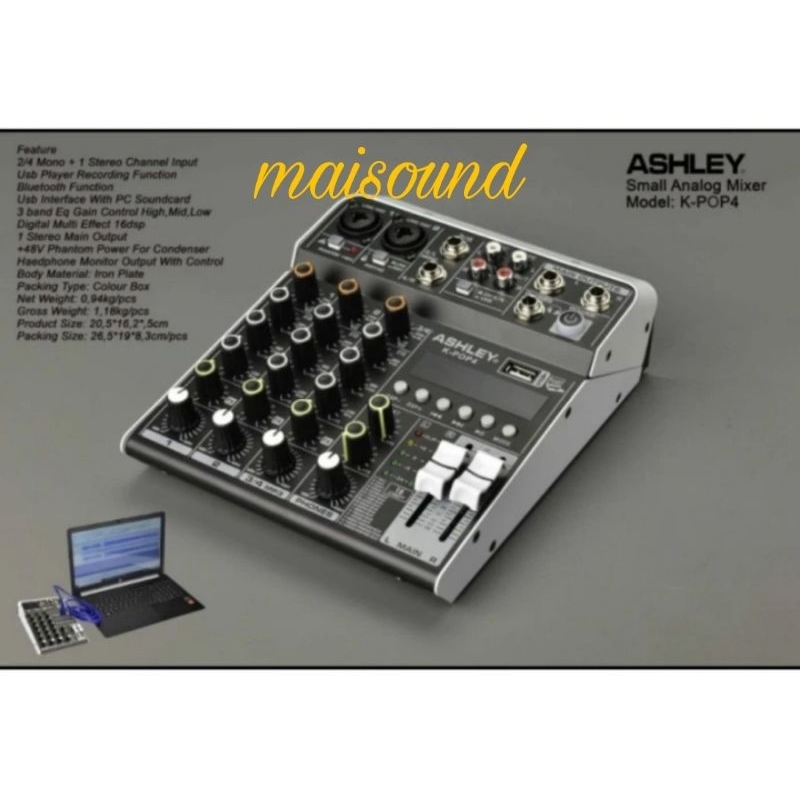 Jual MIXER ASHLEY KPOP 4 CHANNEL ASHLEY KPOP4 K POP 4 USB BLUETOOTH ORI | Shopee Indonesia