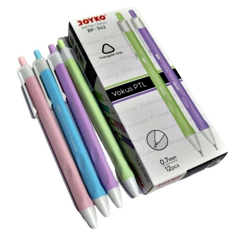 Jual [BOX ISI 12] PULPEN JOYKO BP-342 VOKUS PASTEL 0.7 MM / BALLPOINT / BOLPEN / PULPEN JOYKO ...