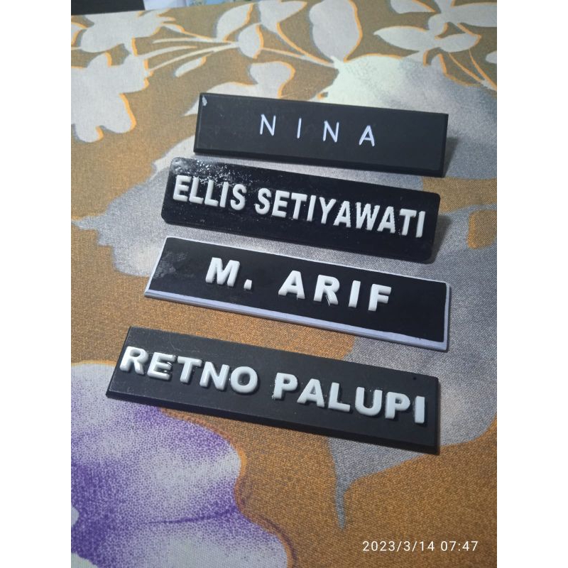 Jual nama timbul/name tag timbul/grafir timbul/dop timbul/dop biasa ...