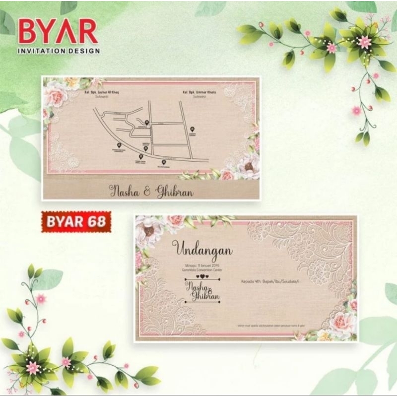 Jual BYAR 68 Blangko Undangan Nikah Pernikahan Kartu Undangan | Shopee ...