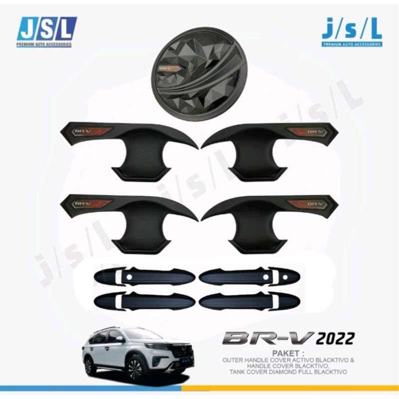 Jual PAKET DOOR HANDLE OUTER PINTU TANK COVER MOBIL ALL NEW BRV 2022 2023 2024 HITAM DOFF JSL ...