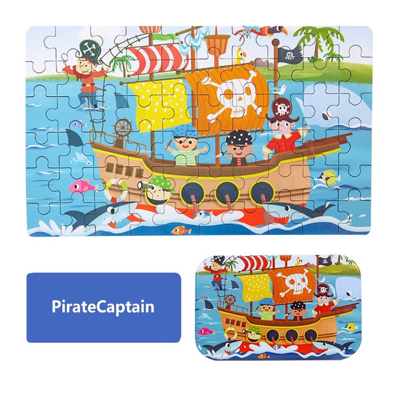 Jual Mainan Edukasi Puzzle Kayu 60pcs Kotak Besi / jigsaw puzzle kaleng ...