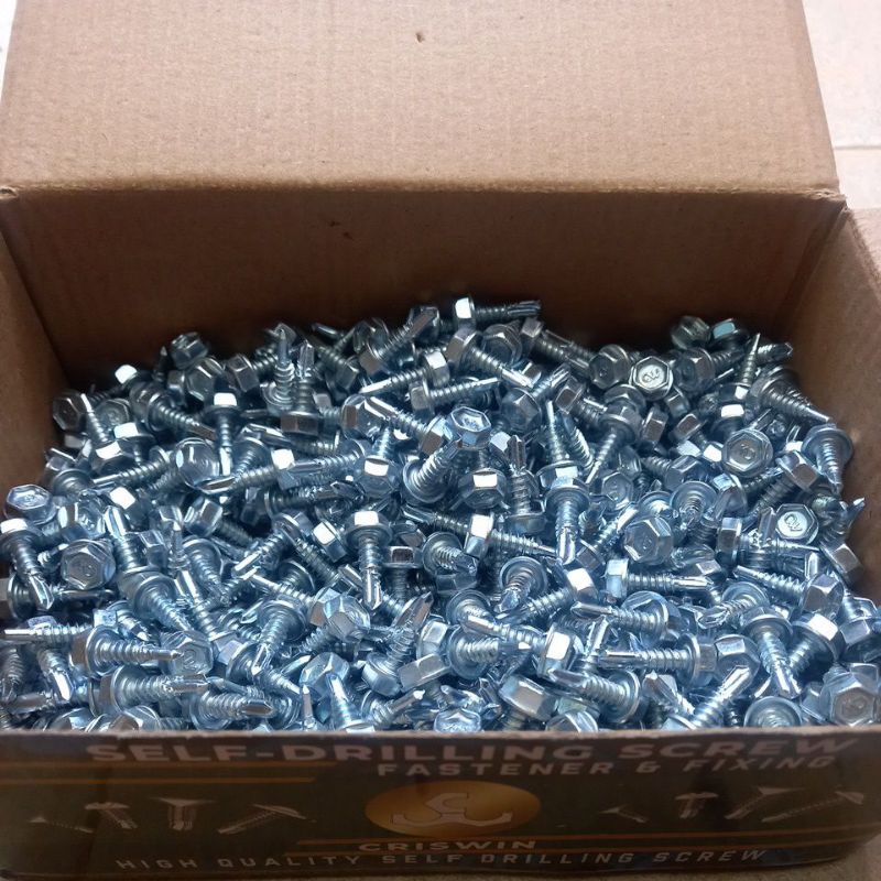 Jual 800 pcs baut drilling 10x16 merk CRISWIN, baut galvalum, baut baja ...