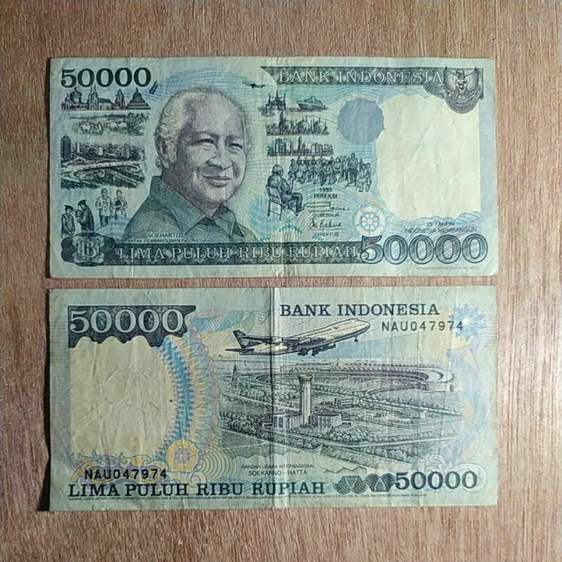 Jual Uang lama 50.000 rupiah 1995 soeharto | Shopee Indonesia