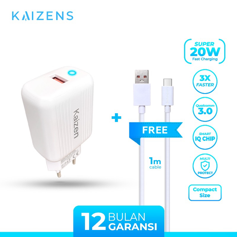 Jual KAIZEN 2.4A QC 3.0 Fast Charging Adaptor for Android/iPhone | Shopee Indonesia