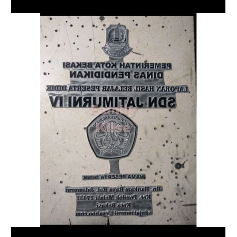 Jual Family Klise - plat klise poly, emboss, deboss, hotprint/hotstamp ...