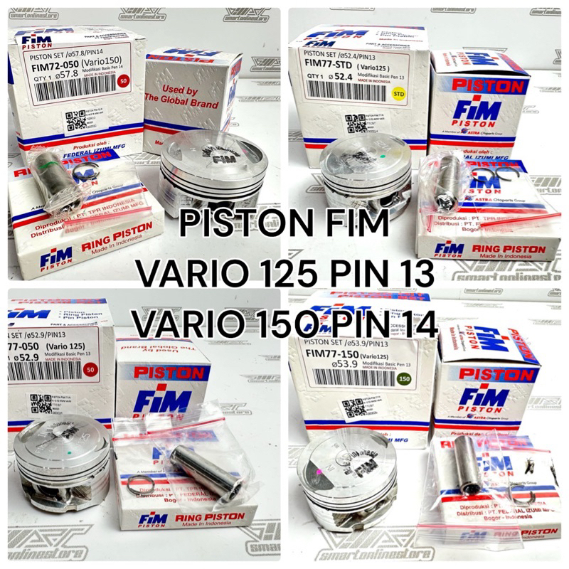 Jual PISTON FIM 77 HONDA VARIO 125 PIN 13 / PISTON FIM 72 VARIO 150 PIN ...