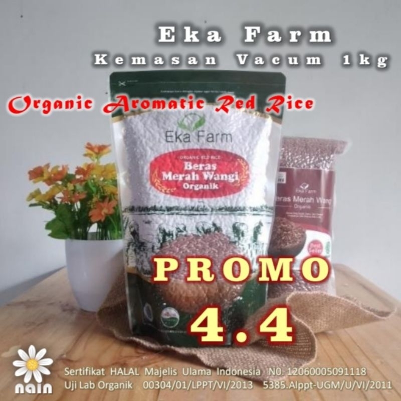 Jual Beras Merah Wangi Organik EkaFarm 1kg | Shopee Indonesia