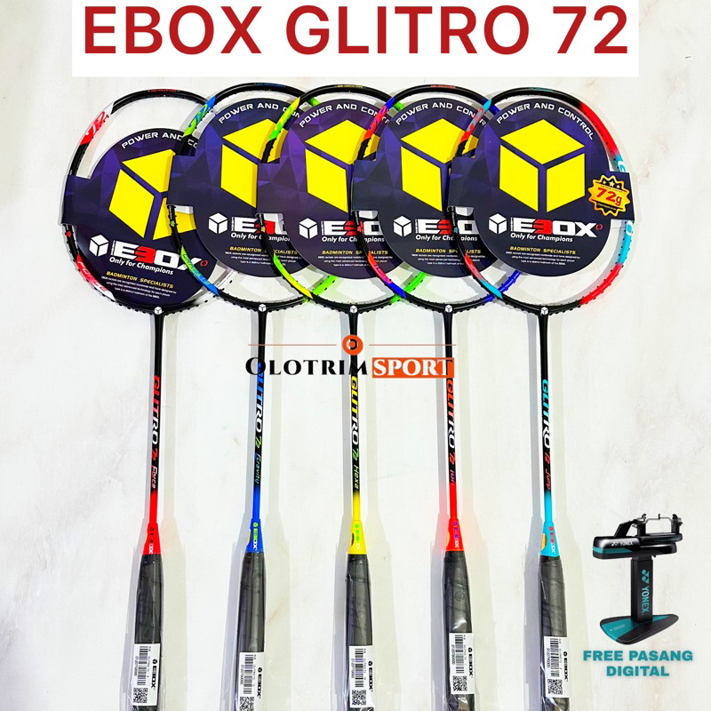 Jual Raket Badminton EBOX GLITRO 72 72gram 6U 30LBS Original | Shopee ...