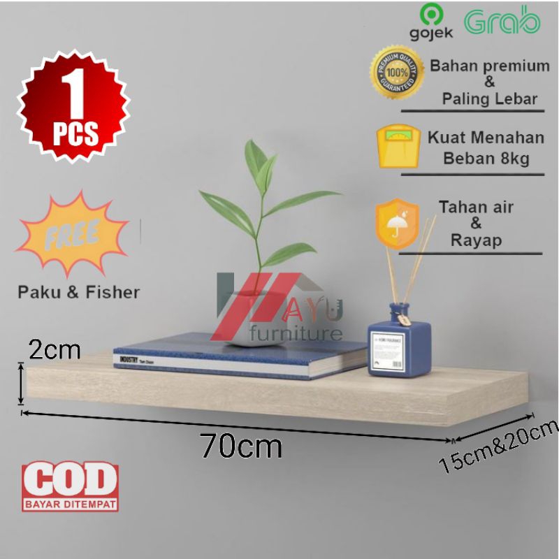 Jual rak dinding hiasan dinding.ambalan dinding minimalis panjang 70cm ...