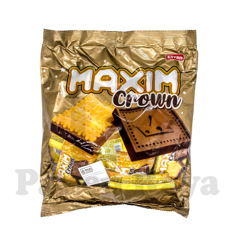 Jual Elvan Maxim Crown Chocolate Biscuit Biskuit Salut Coklat Isi 25Pcs ...