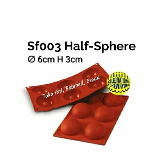 Jual Silikomart silicone mold half sphere / Cetakan silicone setengah bola, diameter 6cm, tinggi ...