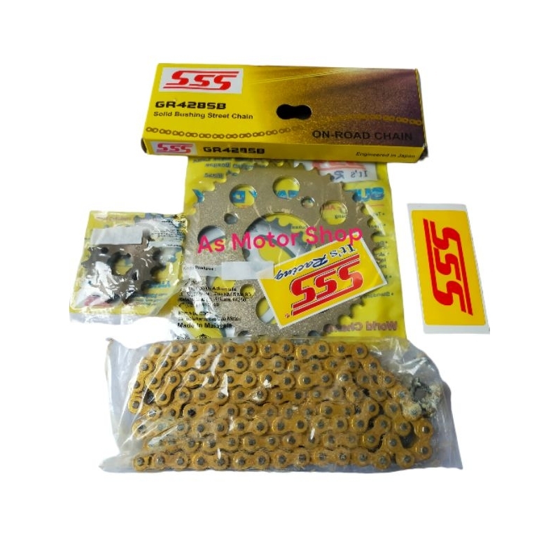 Jual Gear set sss 428 rantai gold sss original 130L cb150r cbr150r tiger megapro gl pro new ...