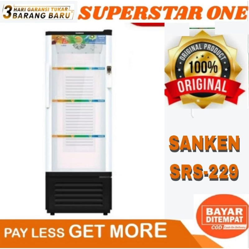 Jual Sanken showcase 3 rak SRS 229 SRS-229 Pendingin minuman cooler ...