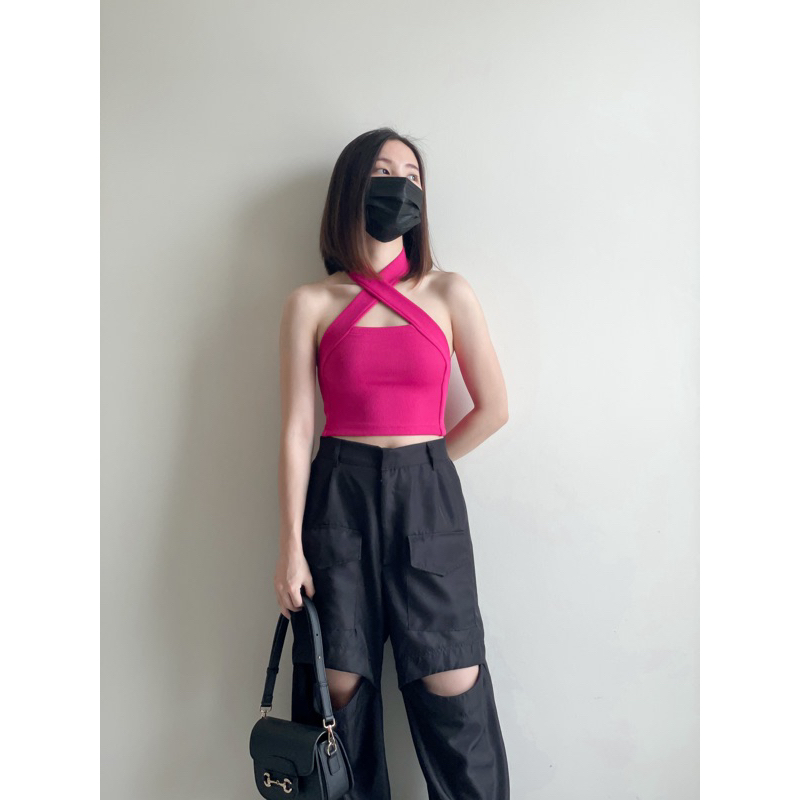 Jual Lisa [리사] Knee Cut Cargo Pants Celana Panjang Kargo Konser Outfit ...