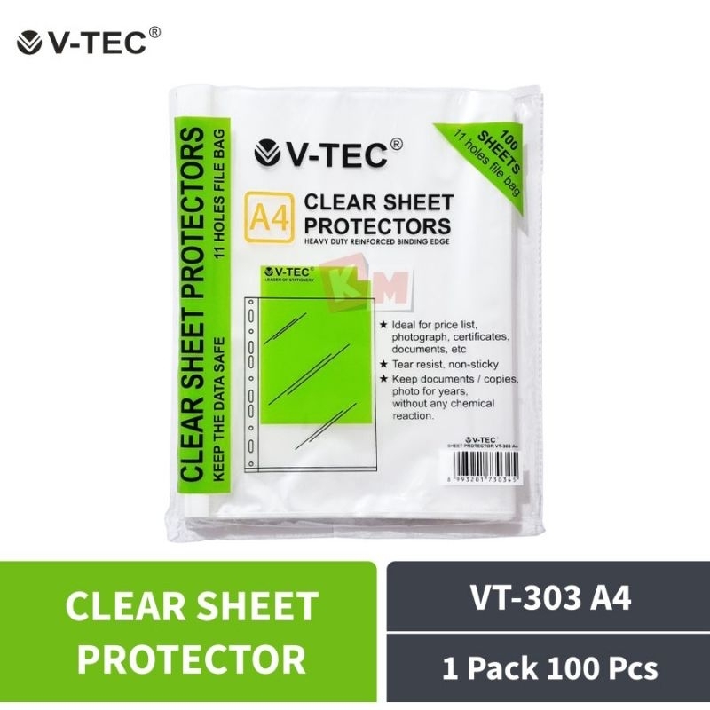 Jual Clear Sheet Protectors V-Tec A4 F4 isi 10/100 lembar | Shopee ...