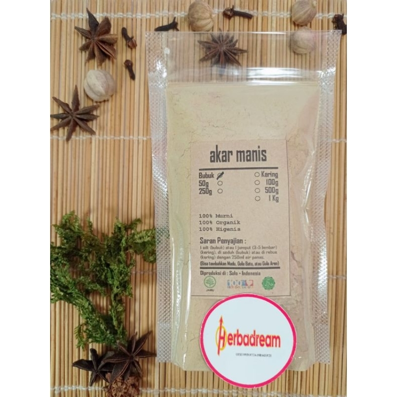 Jual 50 GRAM BUBUK AKAR MANIS KAYU LEGI GLYCYRRIZA GLABRA RADIX ...