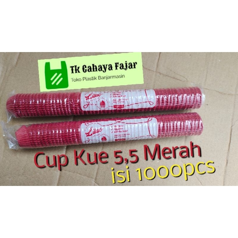 Jual Cup Kue Nastar Cup Cakes 5,5 Merah isi 1000pcs | Shopee Indonesia