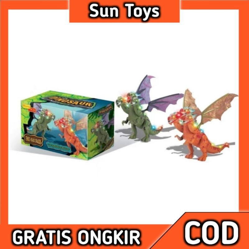 Jual Mainan Naga 3 Kepala - Three Heads Dragon With Light And Sound ...